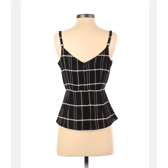 CAbi | Tops | Cabi Check Crossover Cami Black Plaid Top Faux Wrap ...